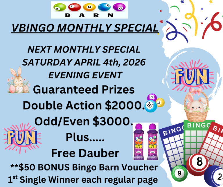 VBINGO MONTLY SPECIAL – Bingo Barn